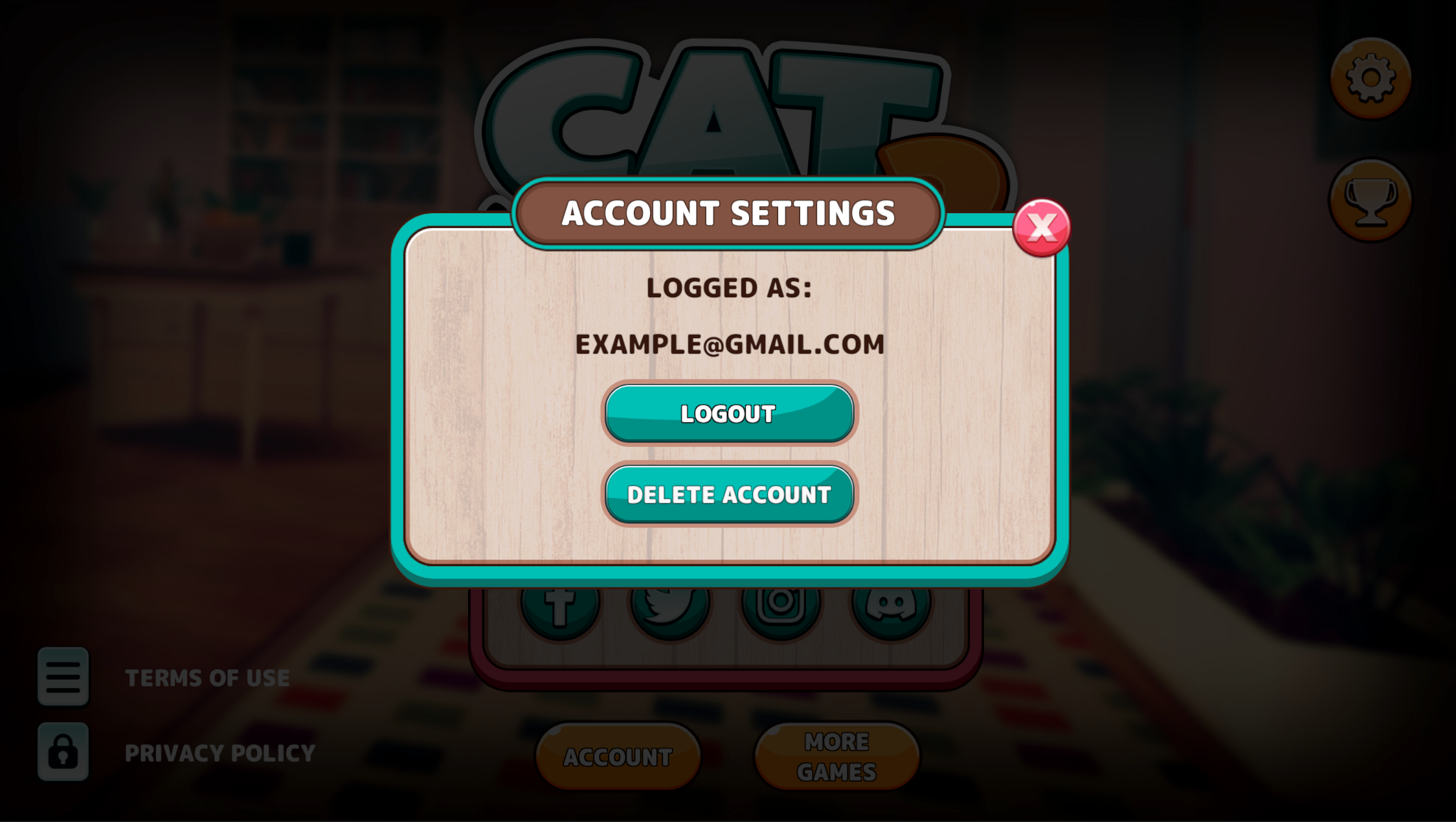 [Cat Simulator 2] I want to delete my account. – Rage Quit Games Support